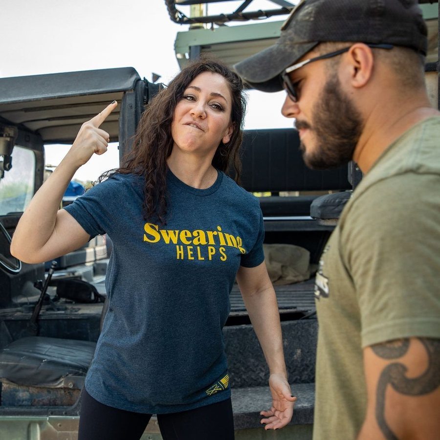 Women's Swearing Helps Boyfriend Fit T-Shirt - Midnight Navy – Grunt ...