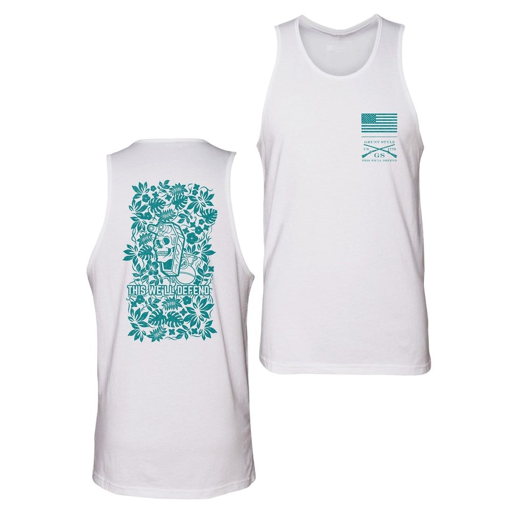 Tropical Death Aqua Tank - White – Grunt Style, LLC