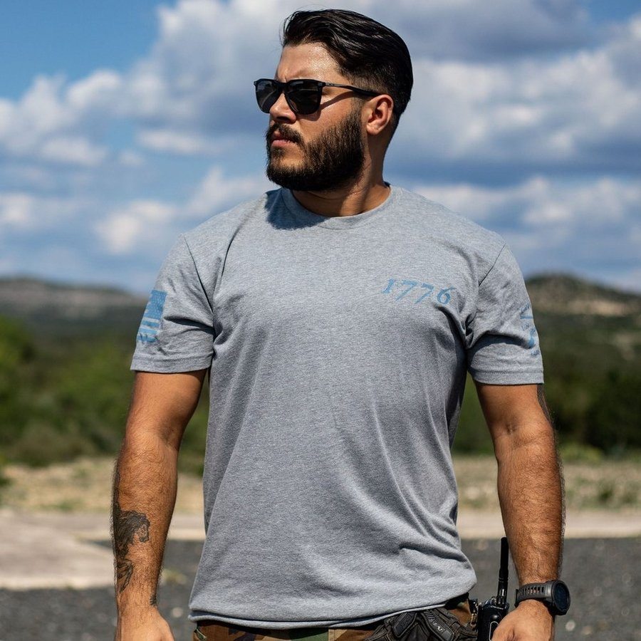 1776 Flag T-Shirt - Dark Heather Gray – Grunt Style, LLC