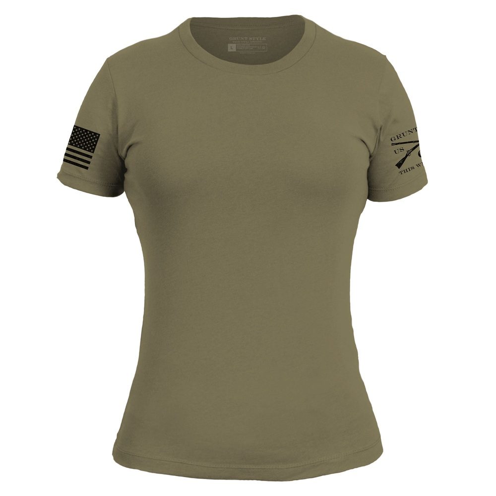 Basic T-Shirt Women's Slim Fit - Military Green – Grunt Style, LLC