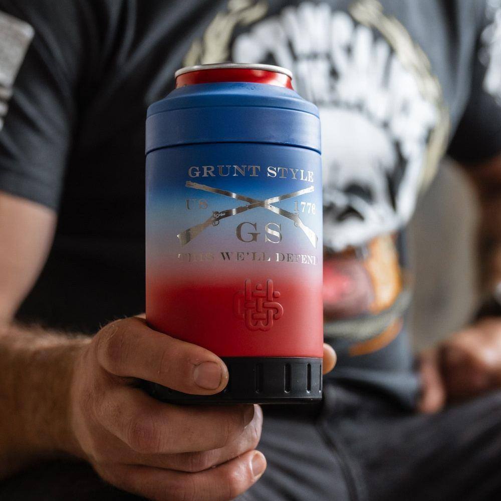 12oz Stainless Steel Multi-Can - Red, White, & Blue – Grunt Style, LLC