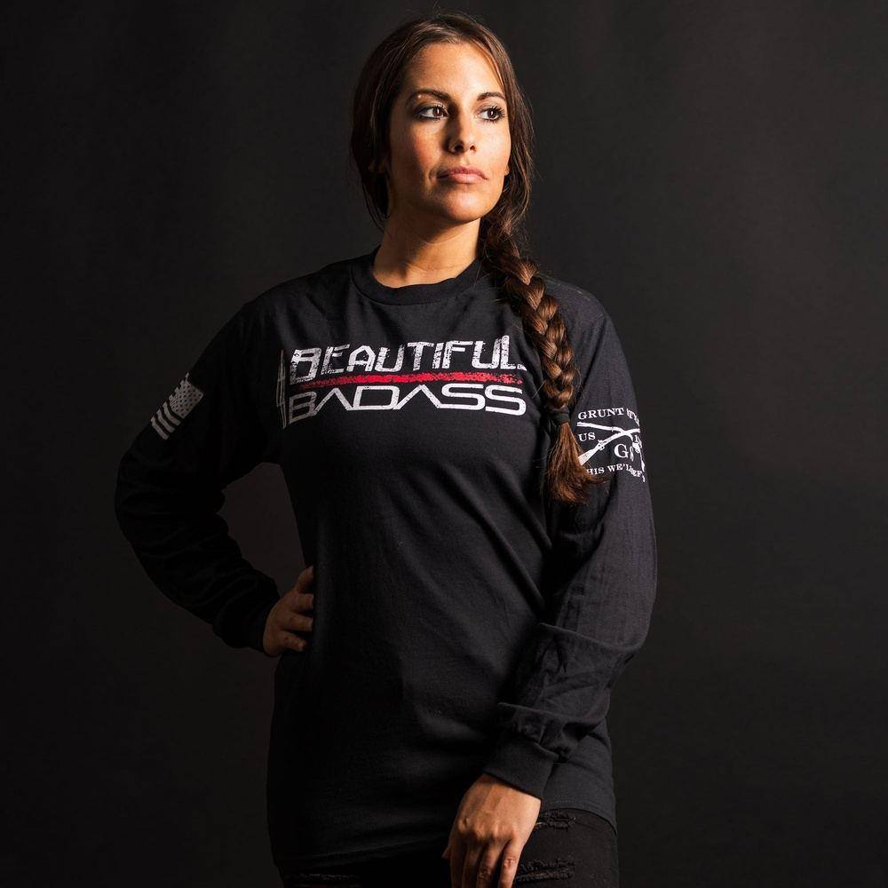 Women's Patriotic Shirts | Beautiful Badass Long Sleeve – Grunt Style, LLC