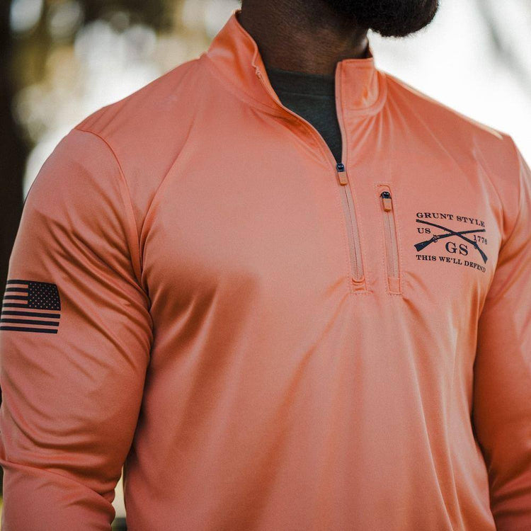 Overwatch 1/4 Zip Fishing Shirt - Apricot Crush – Grunt Style, LLC