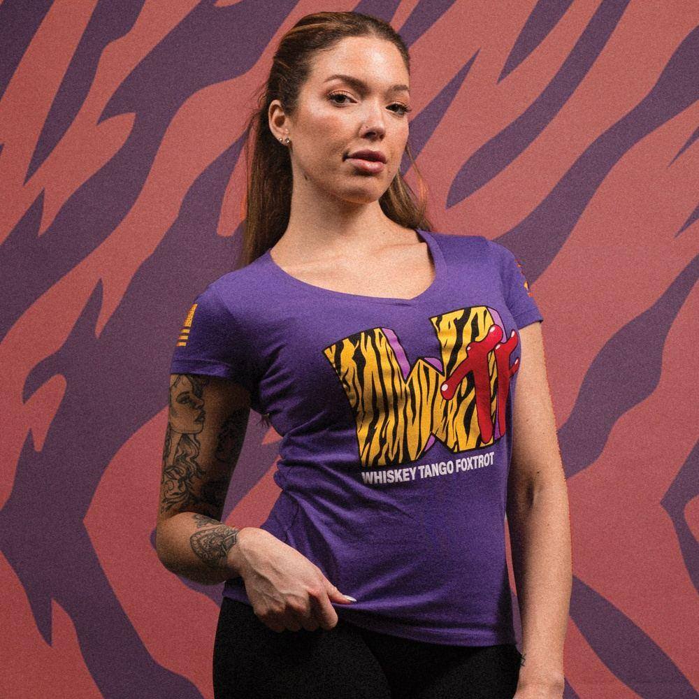 Women's WTF Television V-Neck - Purple Rush – Grunt Style, LLC