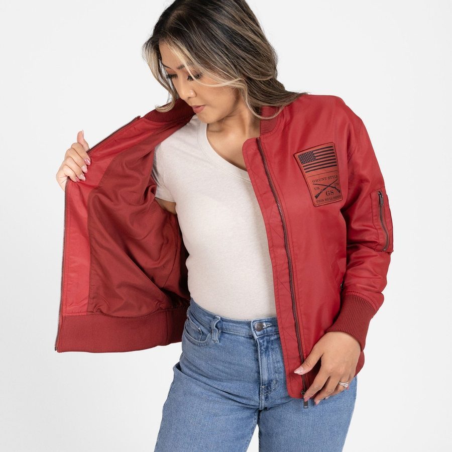 Women's Stealth Bomber Jacket - Red Plum – Grunt Style, LLC