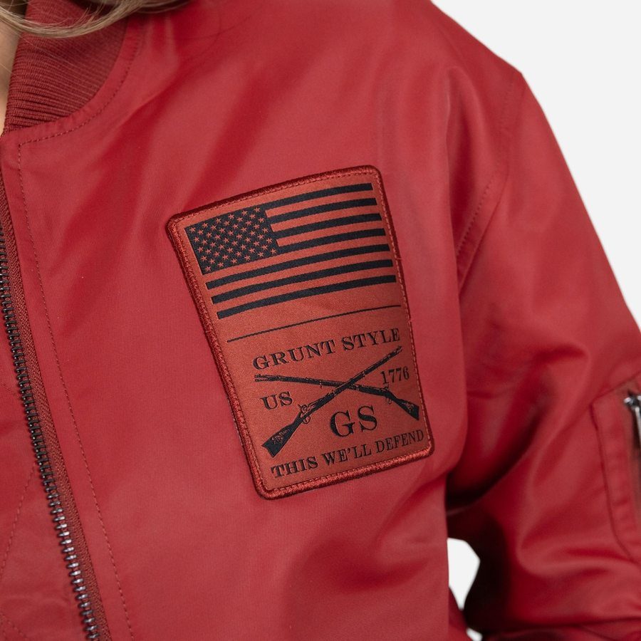 Women's Stealth Bomber Jacket - Red Plum – Grunt Style, LLC