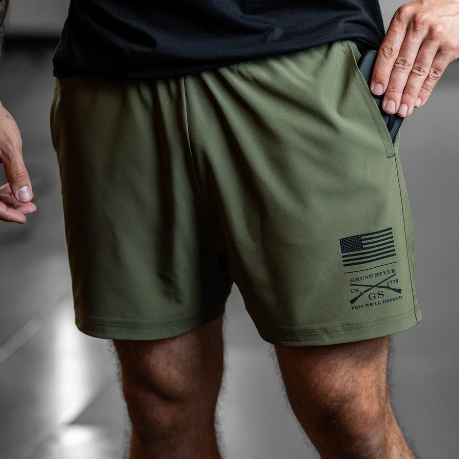 Men's Training Shorts - Military Green – Grunt Style, LLC