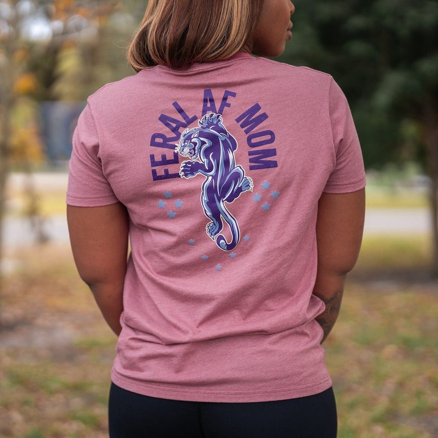 Women's Feral AF Mom Boyfriend Fit T-Shirt - Heather Mauve – Grunt ...