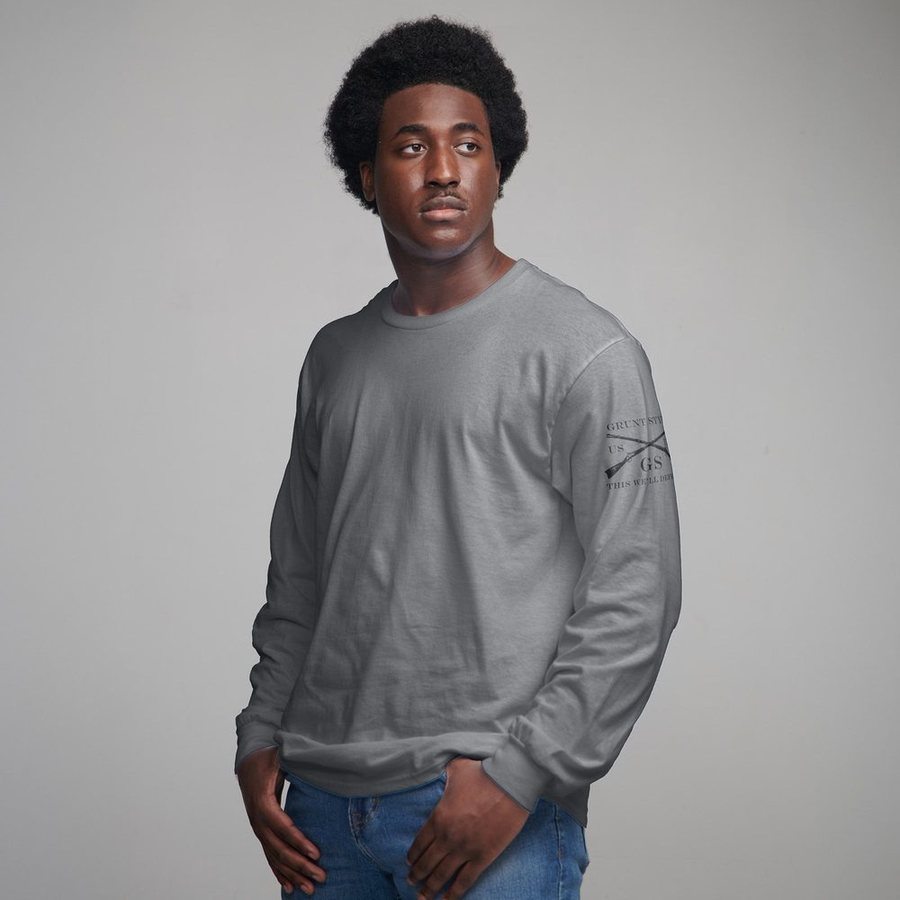 Basic Long Sleeve - Dark Heather Gray – Grunt Style, LLC