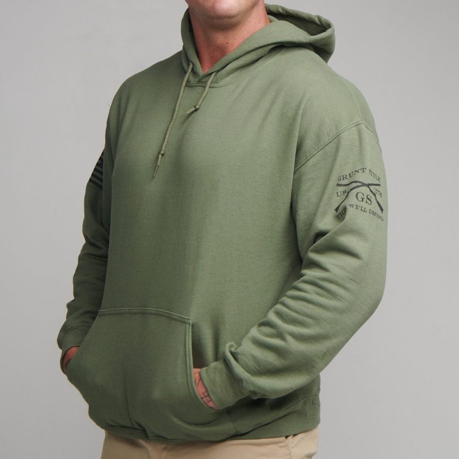 Basic Hoodie - Military Green – Grunt Style, LLC