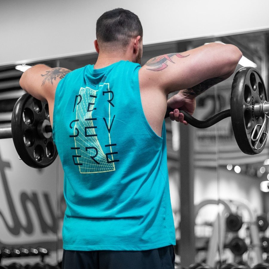 Never Quit Muscle Tank - Heather Aqua – Grunt Style, LLC