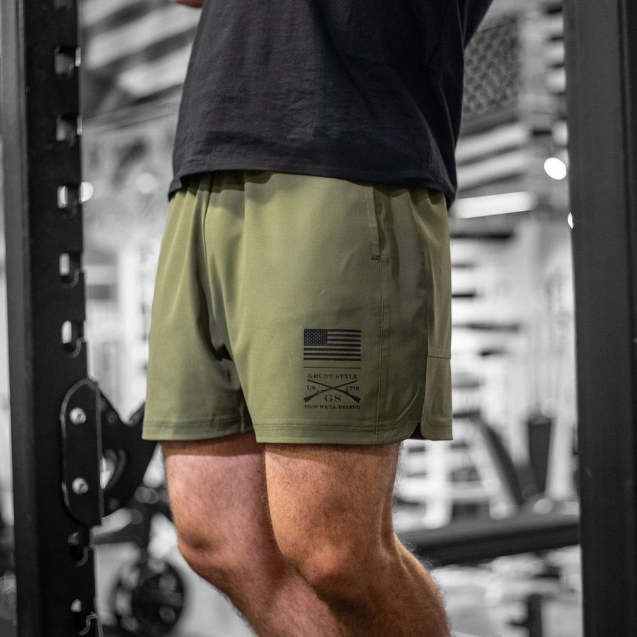 Men's Training Shorts - Military Green – Grunt Style, LLC