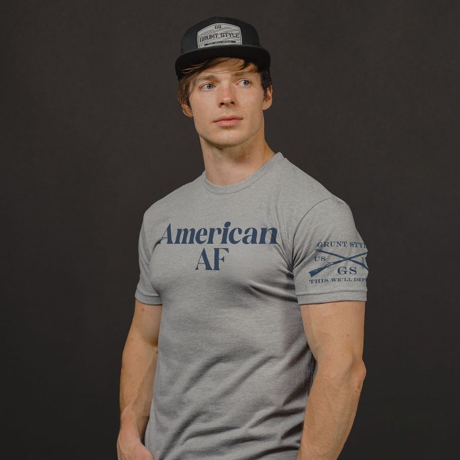 American AF T-Shirt - Dark Heather Gray – Grunt Style, LLC