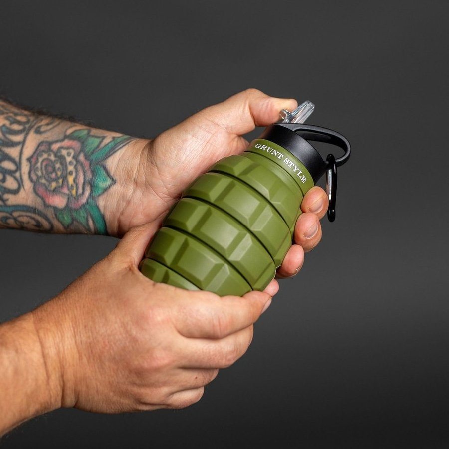 Grunt Style Military Green Hydro Blast: Collapsible Bottle – Grunt ...
