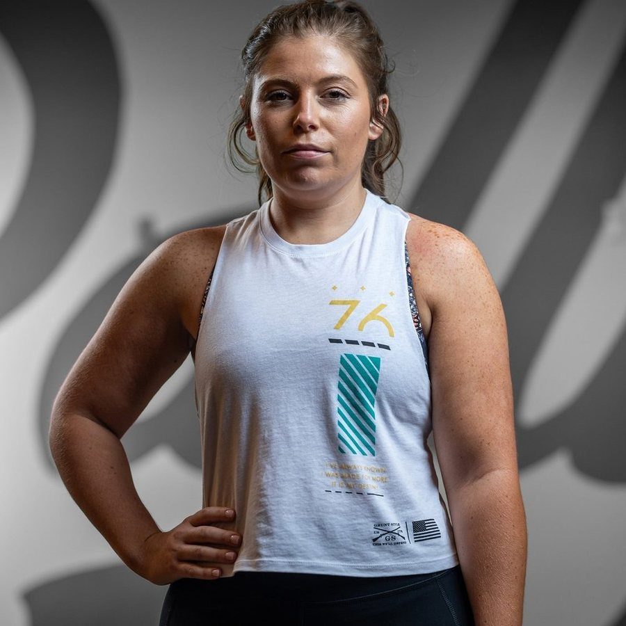 Women's Made For Power Racerback Cropped Tank - White – Grunt Style, LLC
