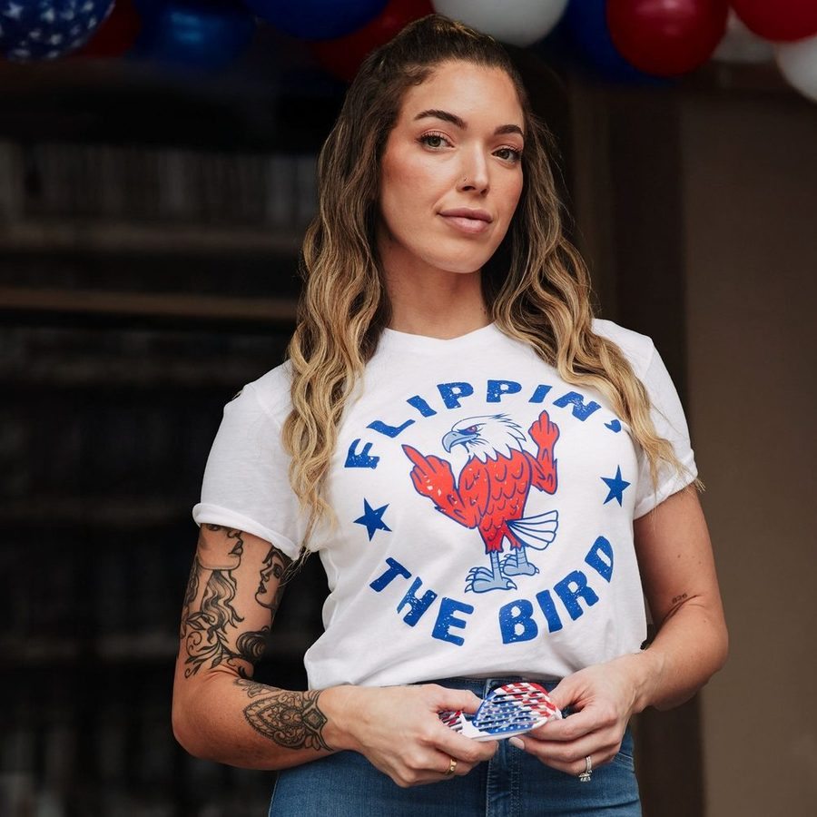 Women's Flippin' The Bird Boyfriend Fit T-Shirt - White – Grunt Style, LLC