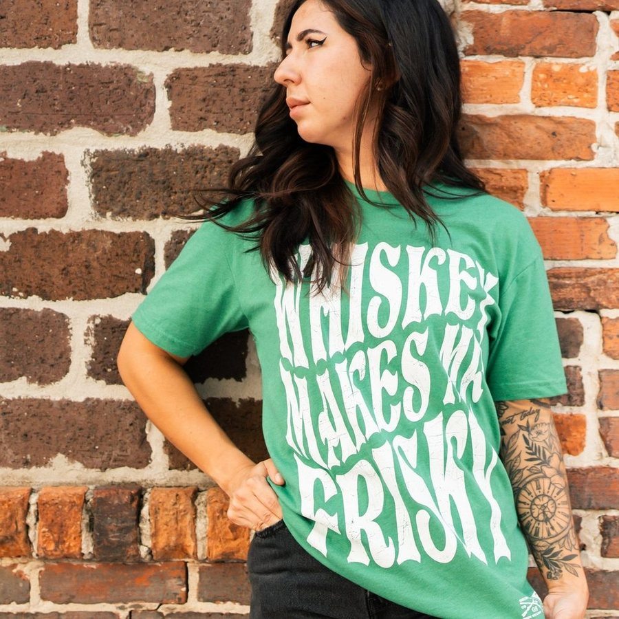 Women's Whiskey Makes Me Frisky Boyfriend Fit T-Shirt - Kelly Green ...