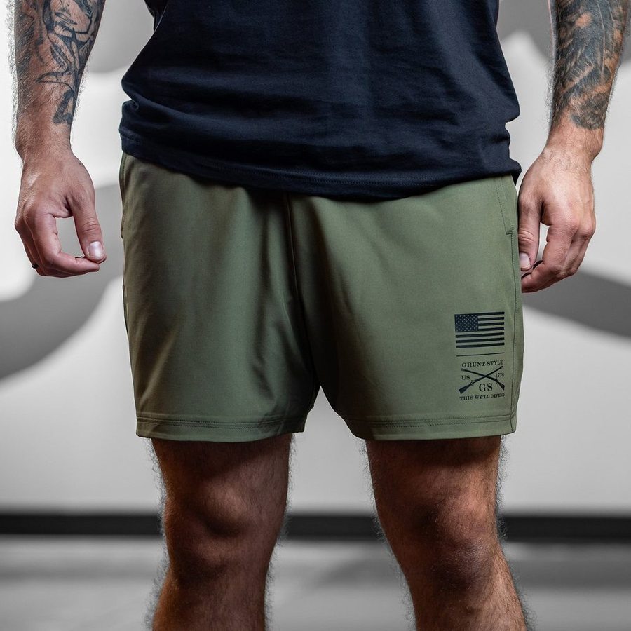 Men's Training Shorts - Military Green – Grunt Style, LLC