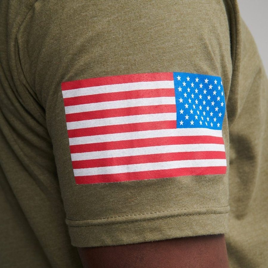 USA Flag Basic T-Shirt - Military Green – Grunt Style, LLC