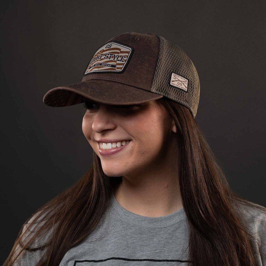 Old Glory Patch Mesh Hat - Brown Wash – Grunt Style, LLC