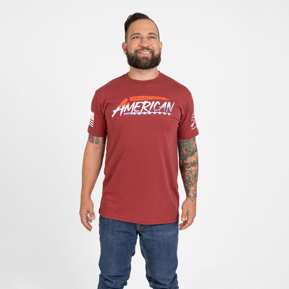 Unapologetically American T-Shirt - Red Plum – Grunt Style, LLC