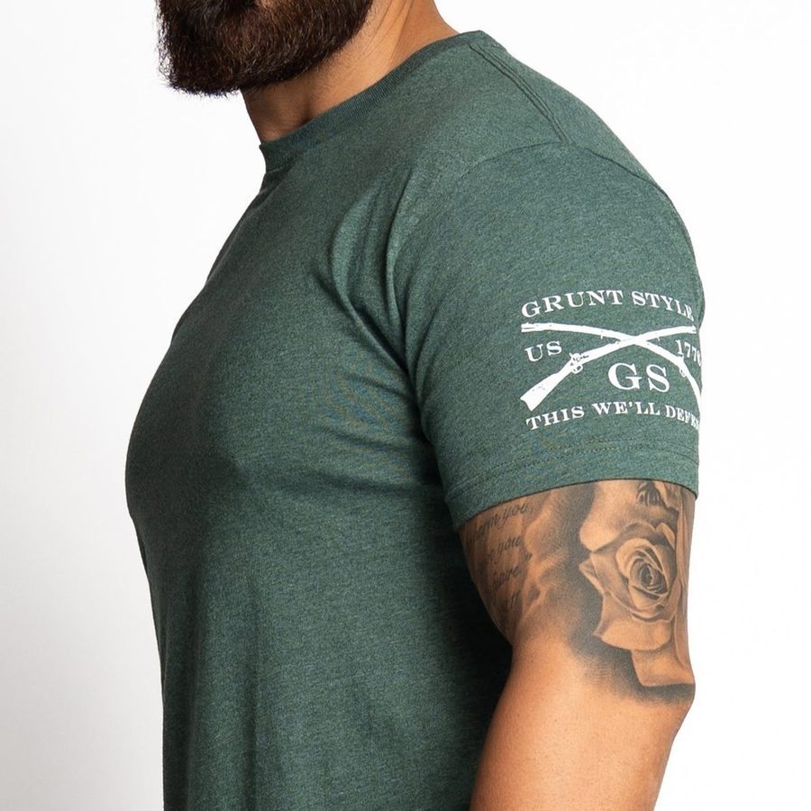 Basic T-Shirt - Heather Forest Green – Grunt Style, LLC