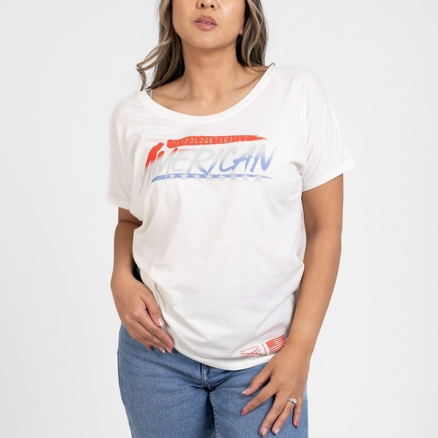 Women's Unapologetically American Slouchy T-Shirt - White – Grunt Style ...