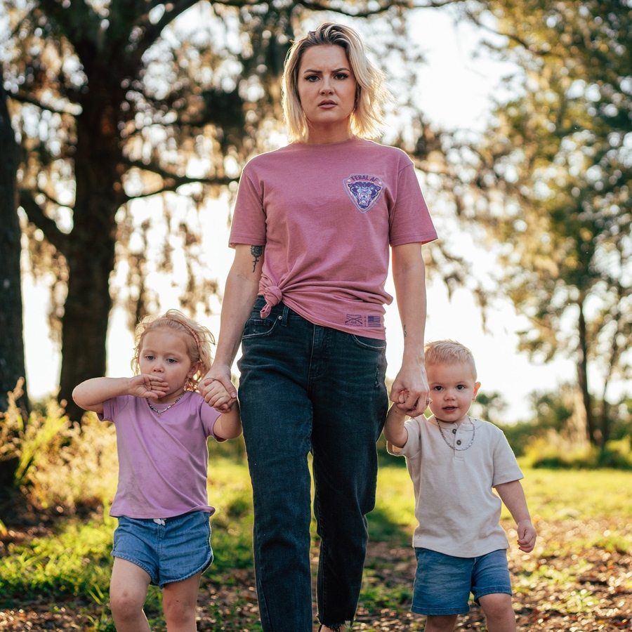 Women's Feral AF Mom Boyfriend Fit T-Shirt - Heather Mauve – Grunt ...