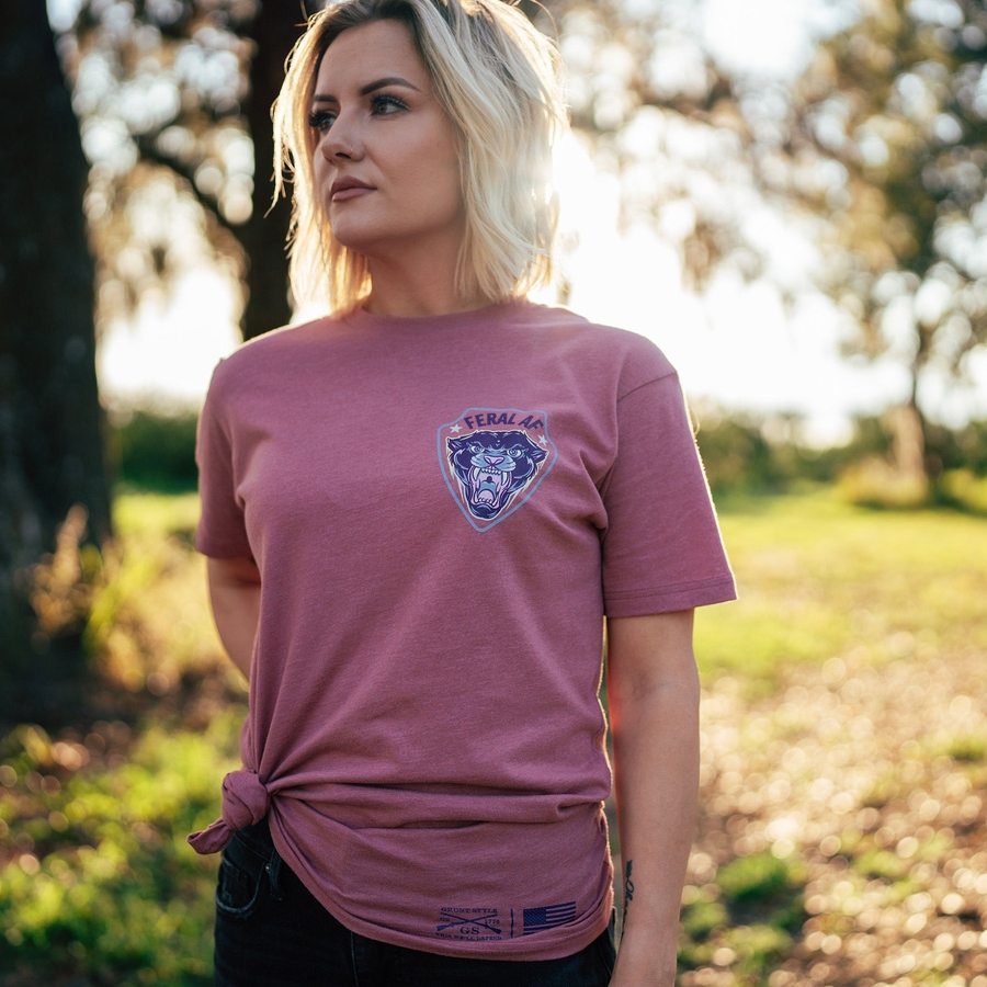Women's Feral AF Mom Boyfriend Fit T-Shirt - Heather Mauve – Grunt ...