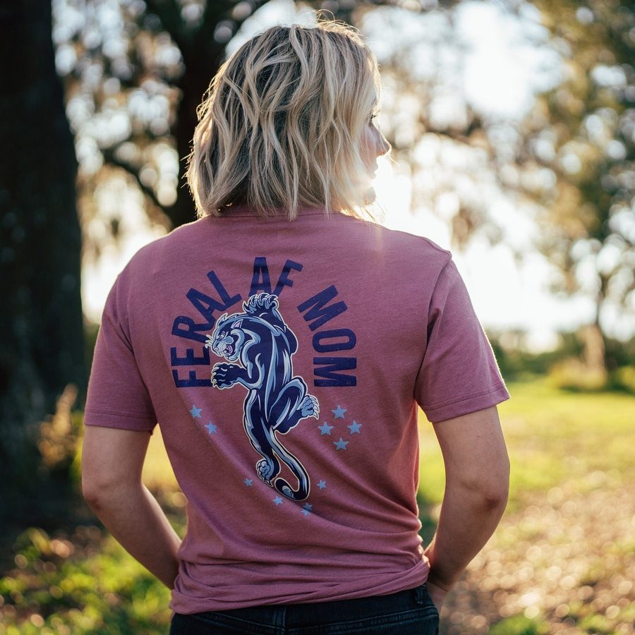 Women's Feral AF Mom Boyfriend Fit T-Shirt - Heather Mauve – Grunt ...