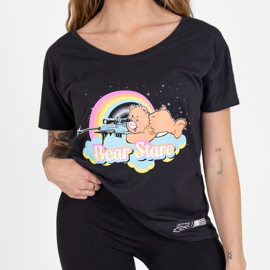 Women's Bear Stare Slouchy Fit T-Shirt - Black – Grunt Style, LLC