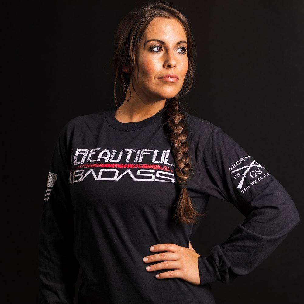 Women's Patriotic Shirts | Beautiful Badass Long Sleeve – Grunt Style, LLC