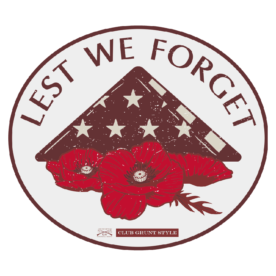 2024 May Club Sticker - Lest We Forget – Grunt Style, LLC