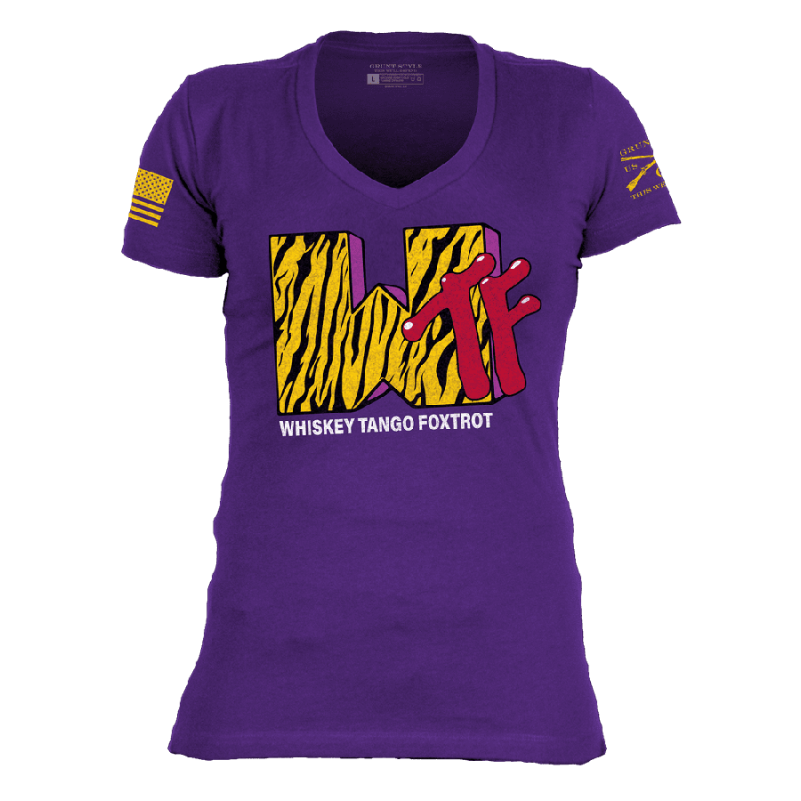 Women's WTF Television V-Neck - Purple Rush – Grunt Style, LLC