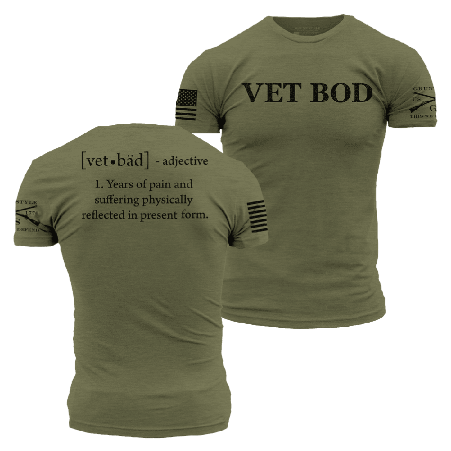 Women's Vet Bod Boyfriend Fit T-Shirt - Military Green – Grunt Style, LLC