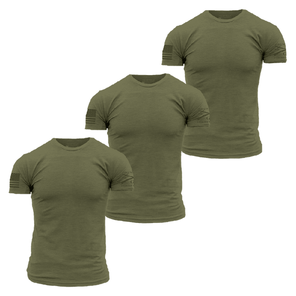 Basic T-Shirts - Military Green - 3 Pack – Grunt Style, LLC