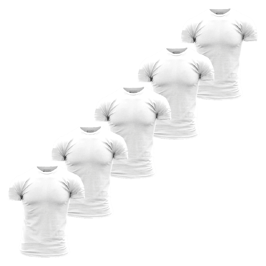 Basic T-Shirts - White - 5 Pack – Grunt Style, LLC