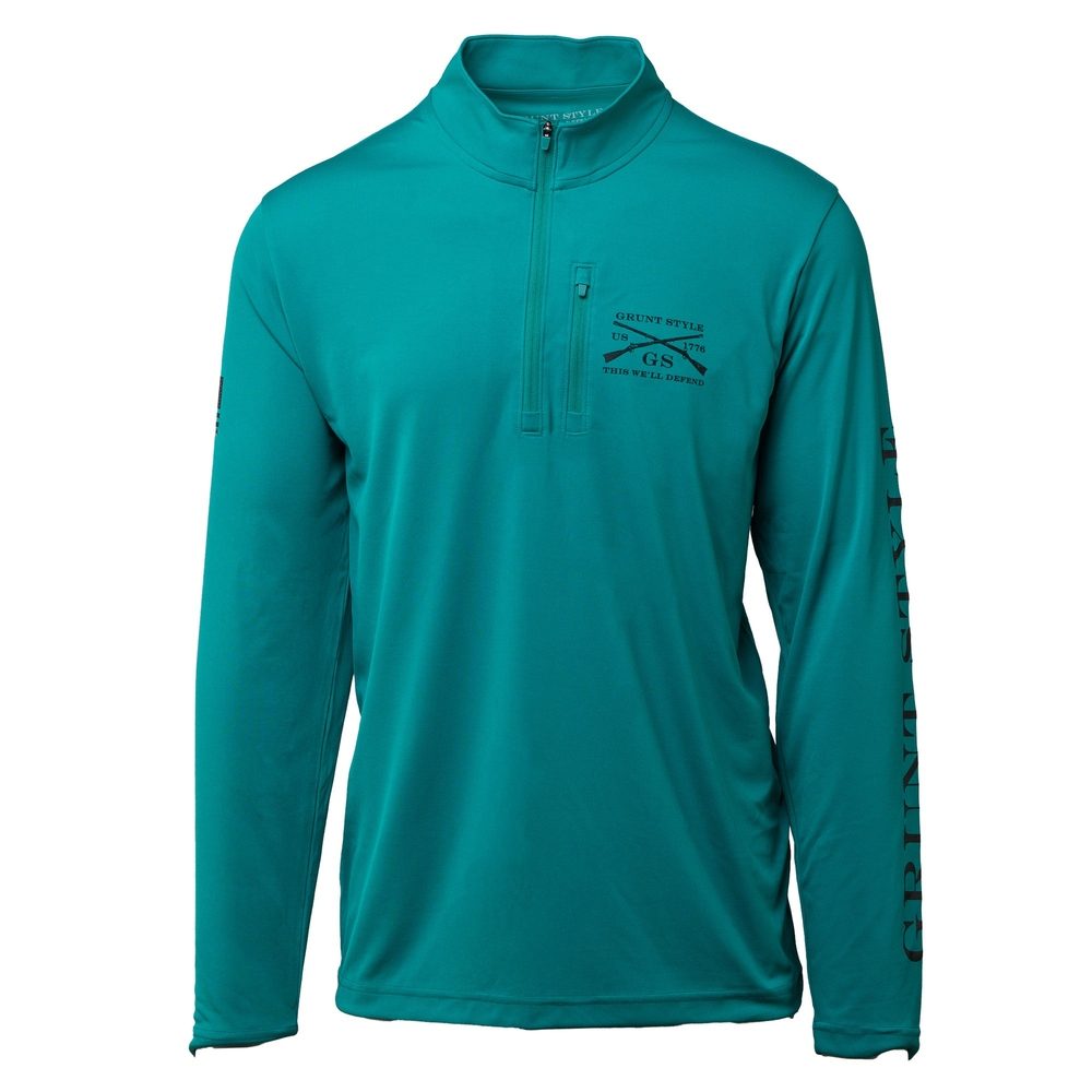 Overwatch 1/4 Zip - Aqua – Grunt Style, LLC