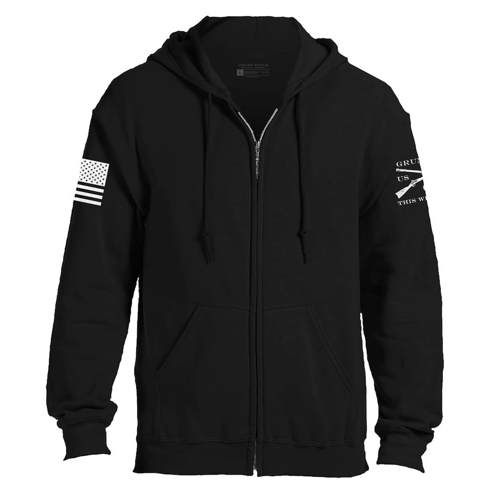 Grunt Style Basic Full-Zip Hoodie - Black – Grunt Style, LLC