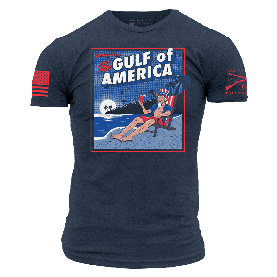Greetings From The Gulf Of America T-Shirt - Midnight Navy – Grunt ...
