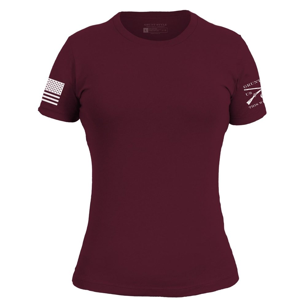 Basic T-Shirt Women's Slim Fit - Maroon – Grunt Style, LLC