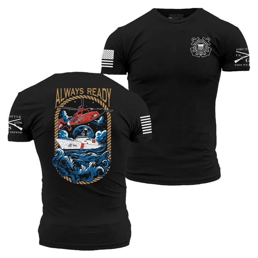 USCG - Always Ready T-Shirt - Black – Grunt Style, LLC