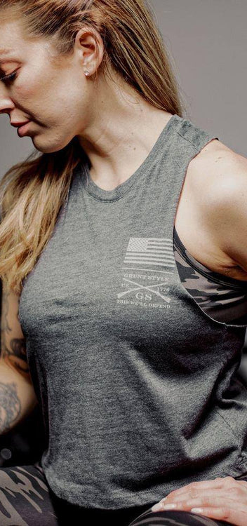 Strength Through Suffering Cropped Tank - Patriotic Workout Clothes ...