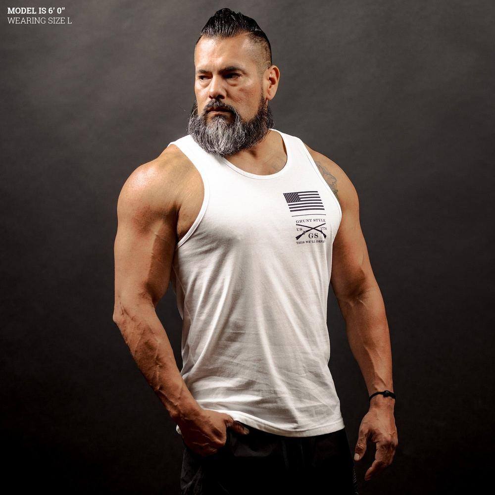 Men's Strength Through Suffering Tank - White – Grunt Style, LLC