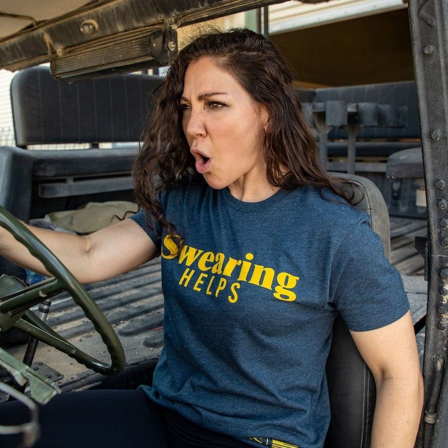 Women's Swearing Helps Boyfriend Fit T-Shirt - Midnight Navy – Grunt ...