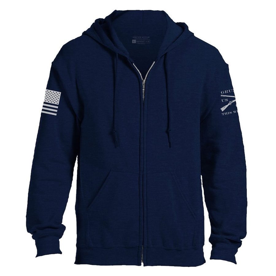 Grunt Style Basic Full-Zip Hoodie - Navy – Grunt Style, LLC