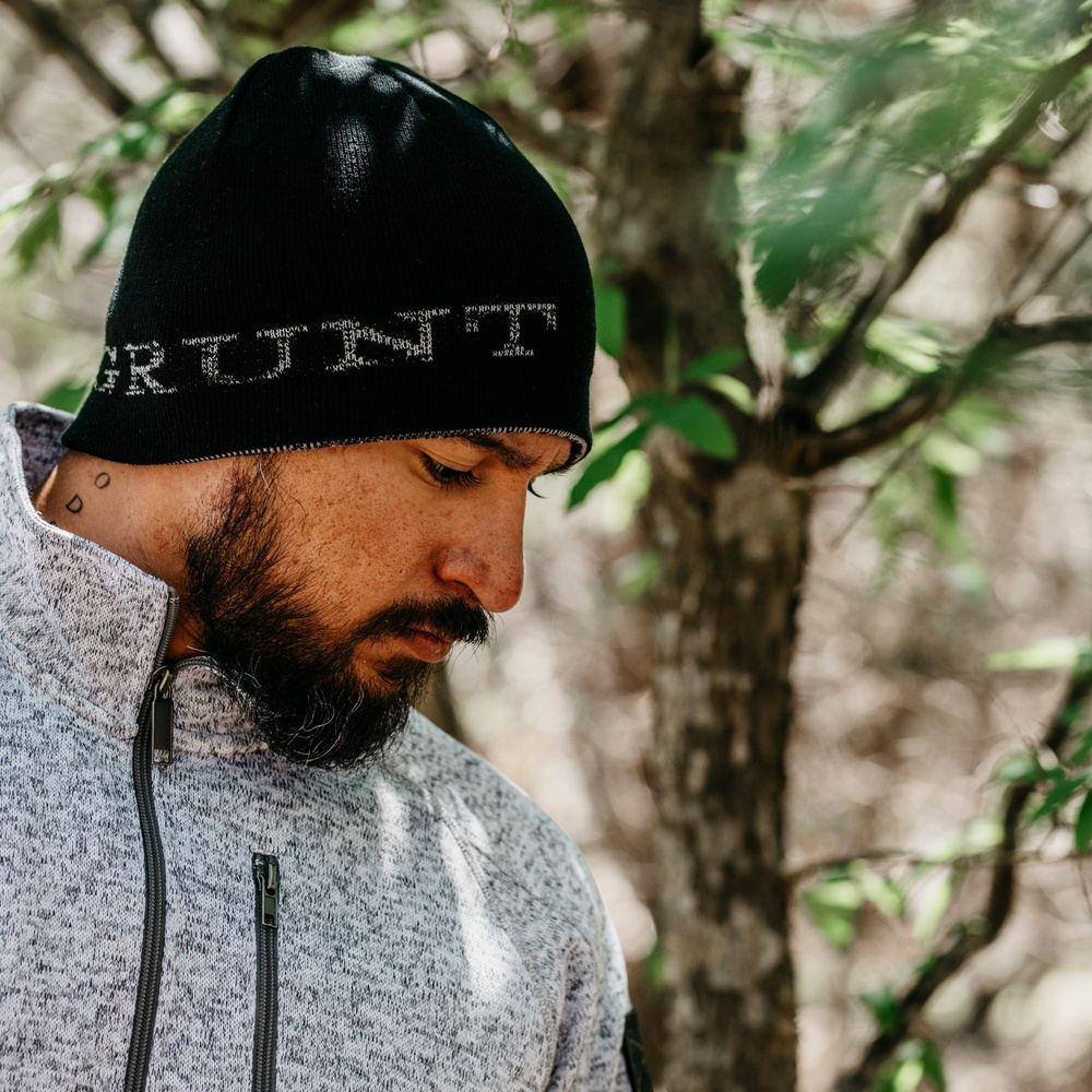 Reversible Beanie - Black & Grey - Patriotic Gear – Grunt Style, LLC