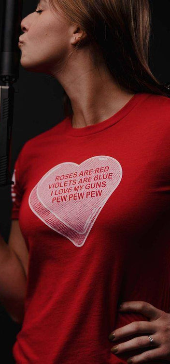 Women's Pew Pew Poem Slim-Fit T-Shirt - Red – Grunt Style, LLC