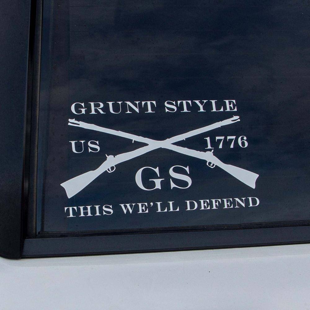 Grunt Style Full Logo 6" White Decal - Patriotic Gear – Grunt Style, LLC