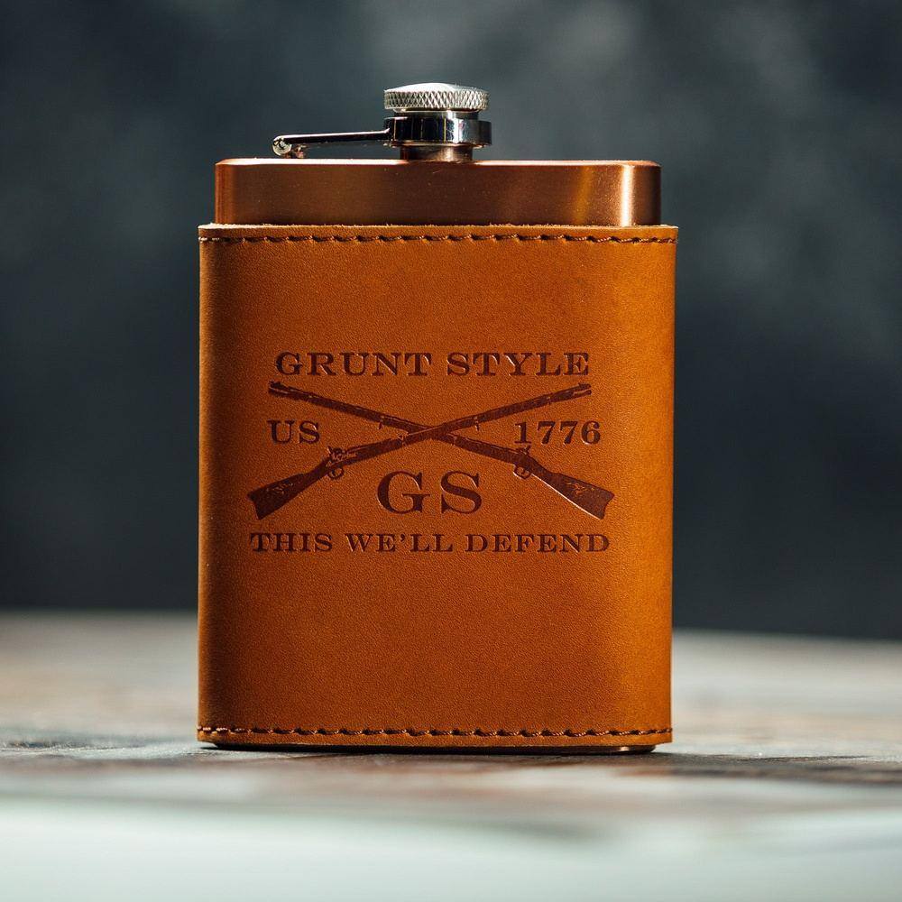 Leather Wrapped Flask – Grunt Style, LLC